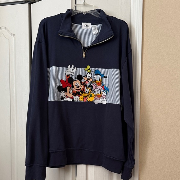 Disney | Sweaters | Disney Womens Navy Zipup Sweater With Mickey And ...
